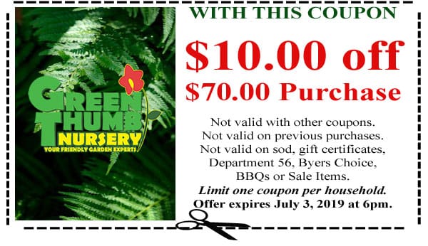 Green Thumb Coupon 6-27-19 – Green Thumb Nursery