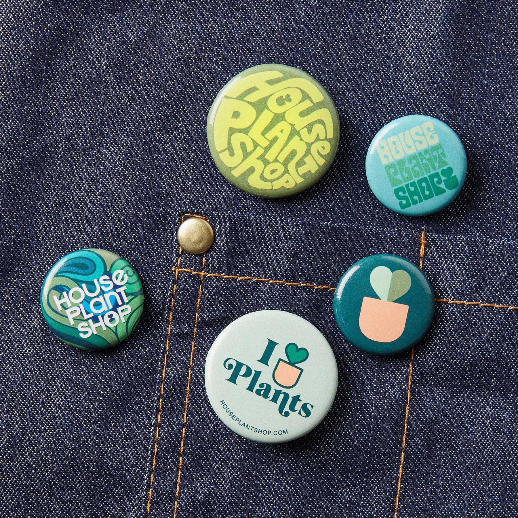 Graphic Buttons – 5 Pack – Green Thumb Nursery